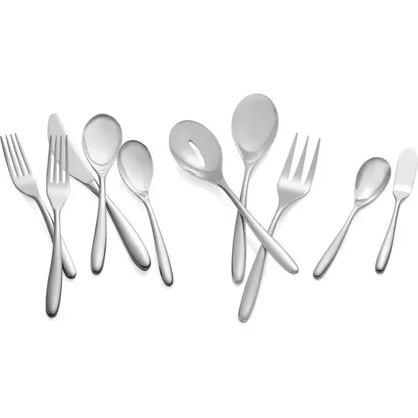 NAMBE Bend' 45-piece Flatware Set - Silver
