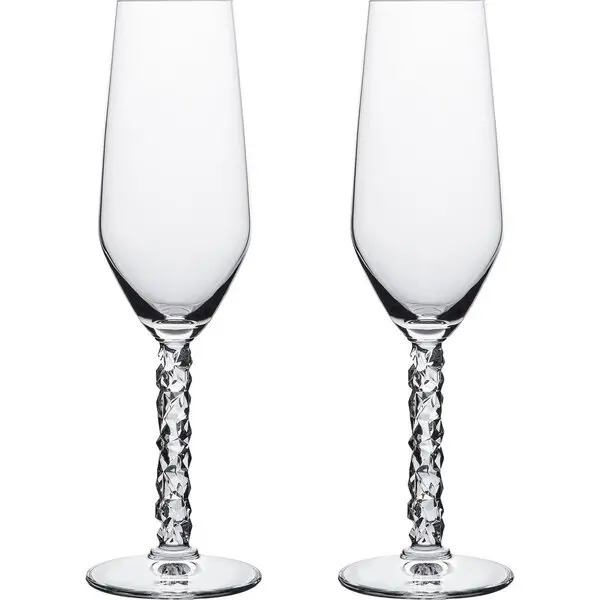 ORREFORS Carat Set Of 2 Champagne Flutes - Clear