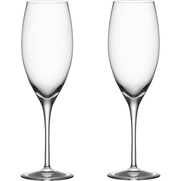 ORREFORS Set Of 2 Premier Champagne Glasses - Clear