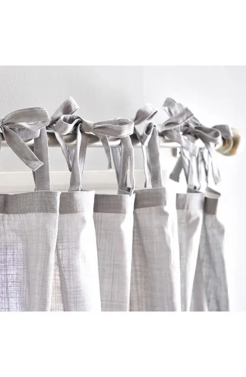 PERI HOME Set Of 2 Sheer Cotton Window Panels - Silver