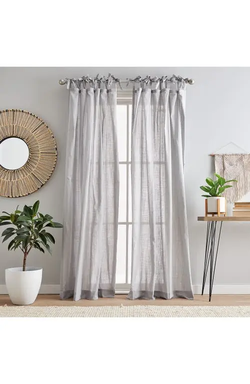 PERI HOME Set Of 2 Sheer Cotton Window Panels - Silver