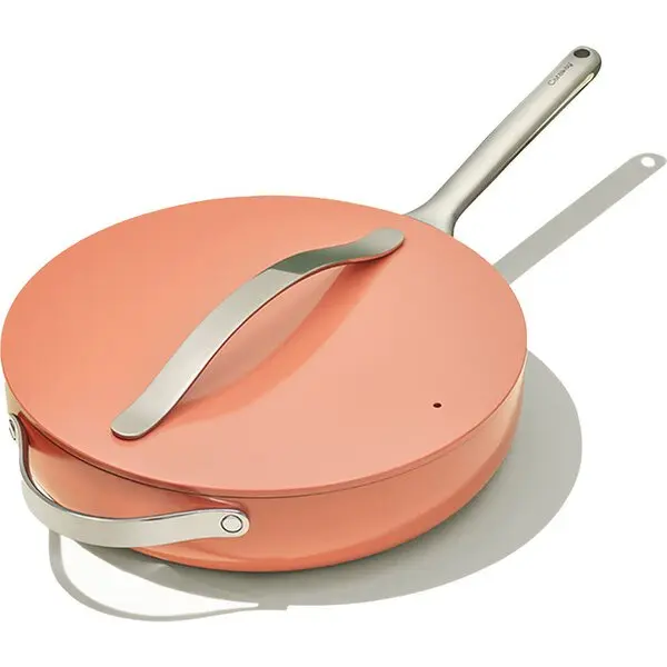 CARAWAY Nontoxic Ceramic Nonstick Sauté Pan With Lid - Perracotta