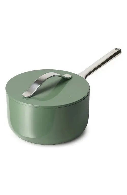 CARAWAY Nonstick Ceramic 3-quart Sauce Pan With Lid - Green
