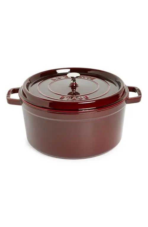 STAUB 9-quart Enameled Cast Iron Dutch Oven - Grenadine