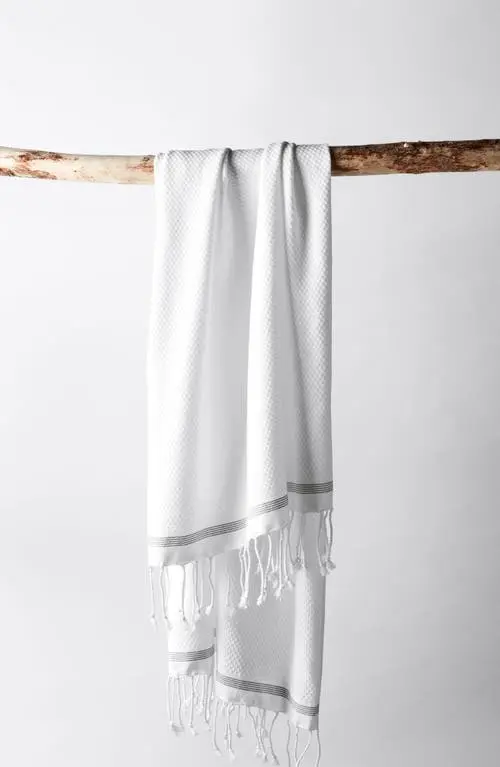 COYUCHI Mediterranean Organic Cotton Bath Essentials - Alpine White W/slate