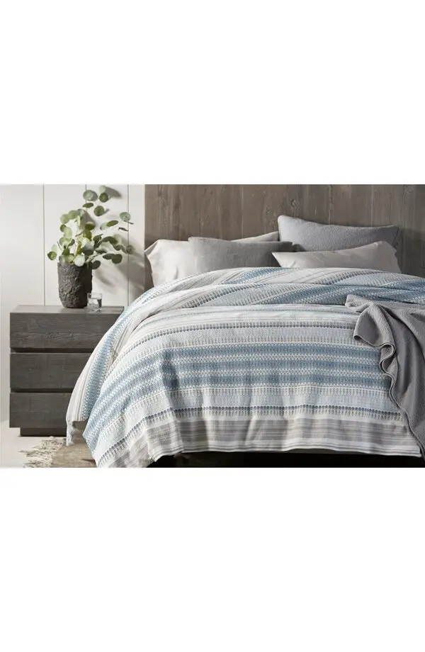 COYUCHI Coast Organic Cotton Duvet Cover - Marine W/grays