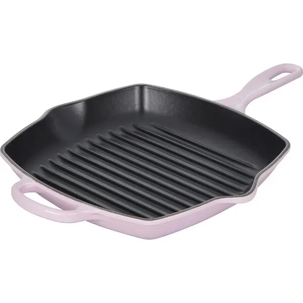 LE CREUSET 10 Inch Square Enamel Cast Iron Grill Pan - Shallot