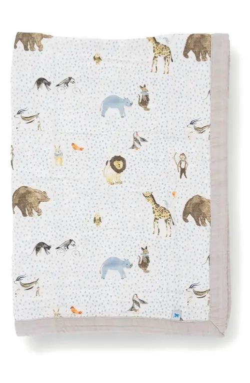 LITTLE UNICORN Cotton Muslin Baby Quilt - Party Animals
