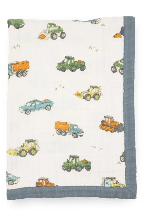 LITTLE UNICORN Cotton Muslin Baby Quilt - Work Trucks