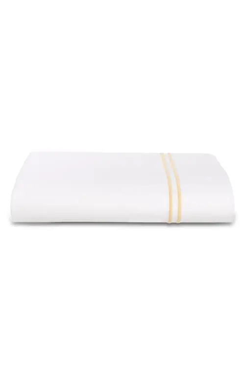 SFERRA Grande Hotel Cotton Flat Sheet - White/banana