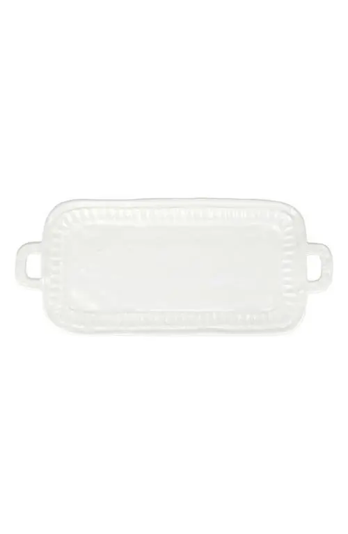 VIETRI Pietra Serena Handled Rectangular Tray - White