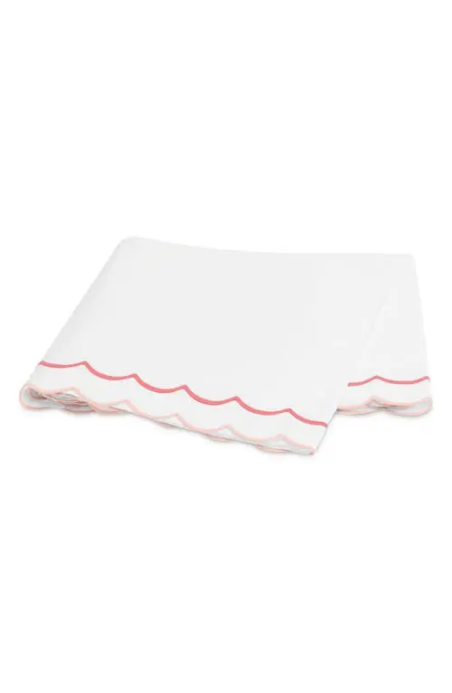 MATOUK India Scallop 350 Thread Count Flat Sheet - Blush