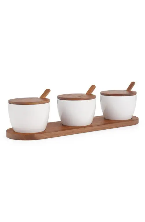 NAMBE Duets Triple Condiments Server Set - White