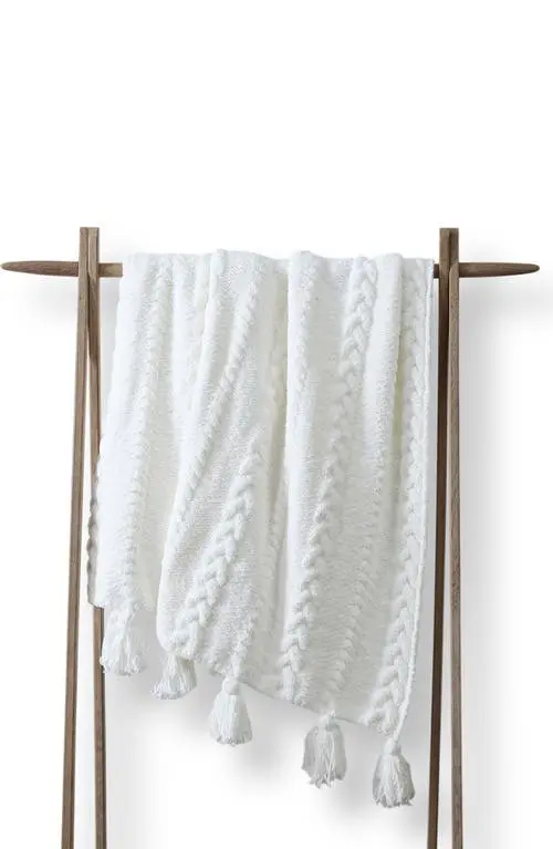 SUNDAY CITIZEN Braided Pom Pom Throw Blanket - Off White