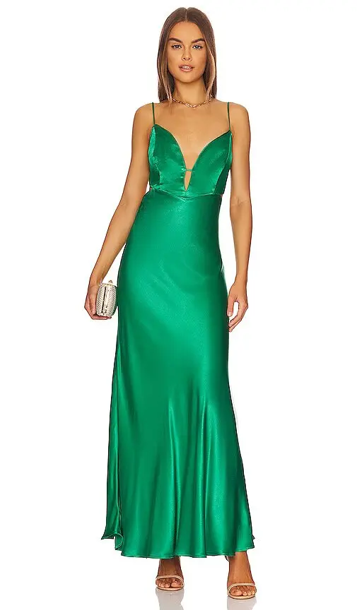Bardot Karlotta Slip Dress In Green In Fern - 32% Off | Editorialist
