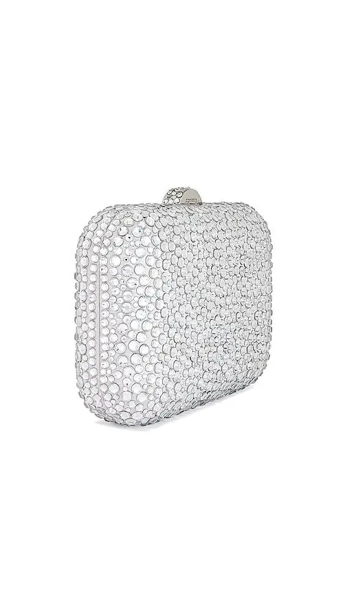 OLGA BERG Casey Hot Fix Encrusted Clutch - Silver