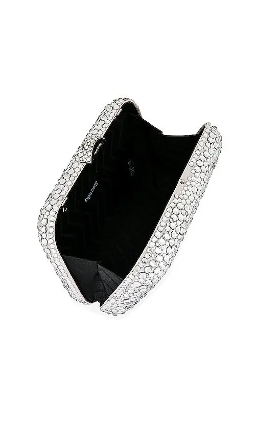 OLGA BERG Casey Hot Fix Encrusted Clutch - Silver