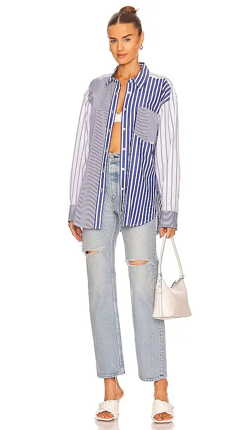 Moussy Vintage Tifton Wide Straight In Blue