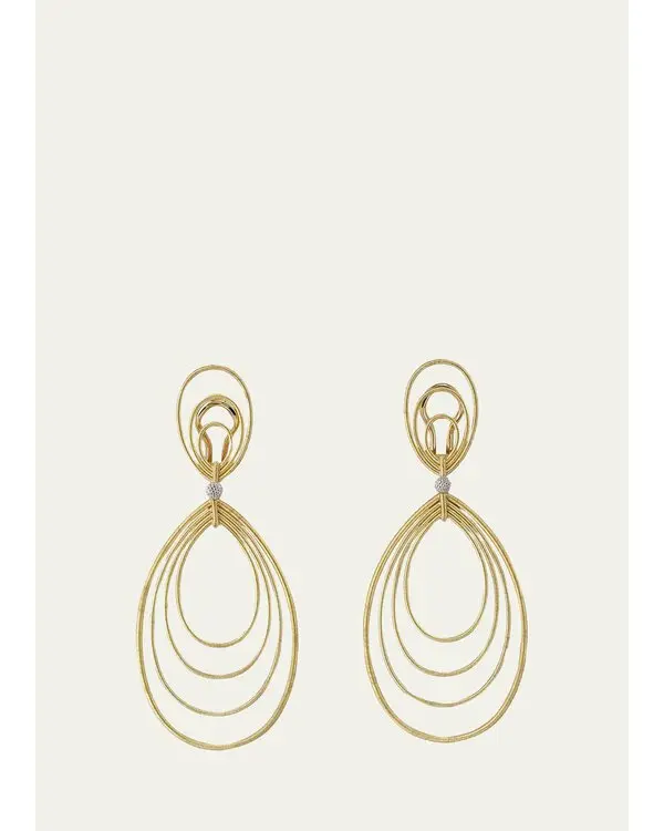 Buccellati Hawaii 18k Gold Pendant Earrings, 5cm