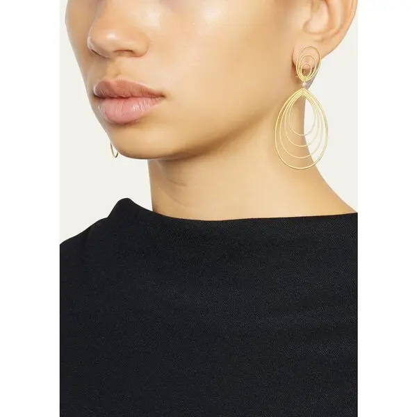 Buccellati Hawaii 18k Gold Pendant Earrings, 5cm