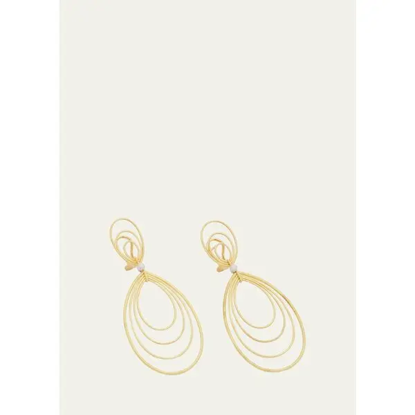 Buccellati Hawaii 18k Gold Pendant Earrings, 5cm