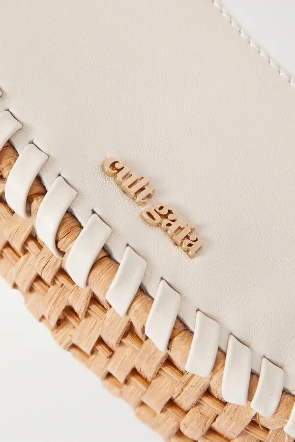 Cult Gaia Aiko Wicker And Leather Tote
