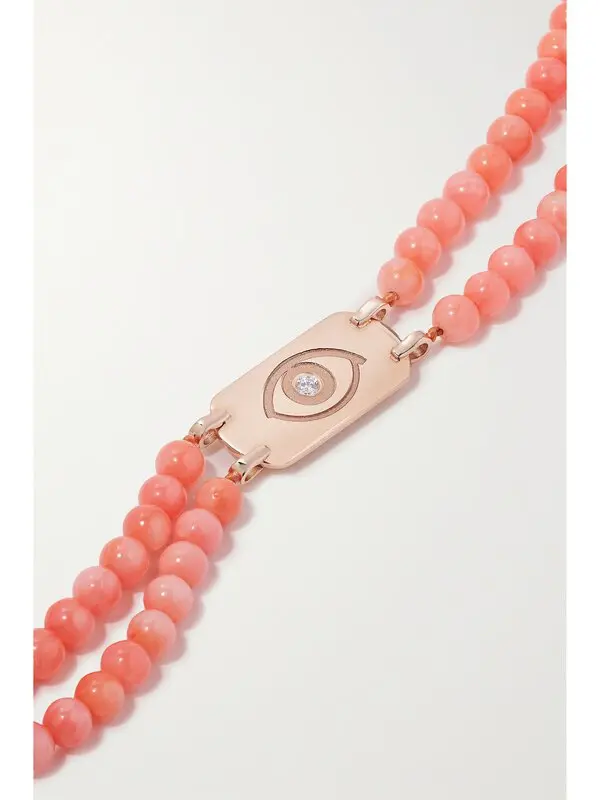 DIANE KORDAS Id 14-karat Bead And Diamond Choker