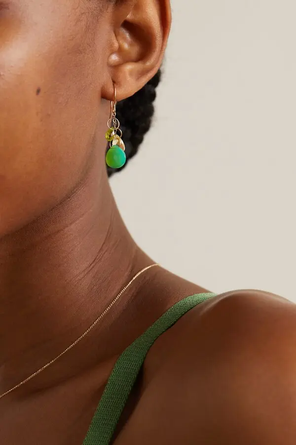 MELISSA JOY MANNING 14-karat Recycled Multi-stone Drop Earrings