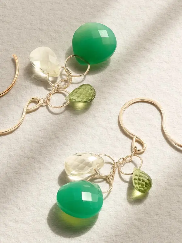 MELISSA JOY MANNING 14-karat Recycled Multi-stone Drop Earrings