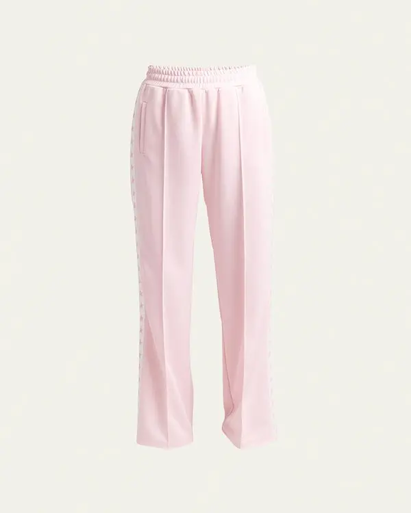 GOLDEN GOOSE Star Collection Wide-leg Track Pants - Rose Shadowhite