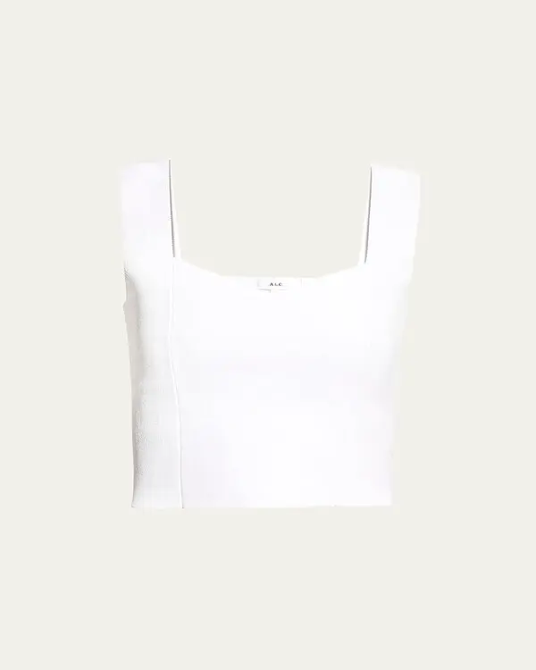 A.L.C. Jordana Seamed Cropped Tank Top - White
