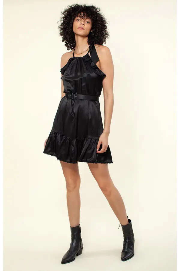 Hale Bob Idina Solid Silk Dress