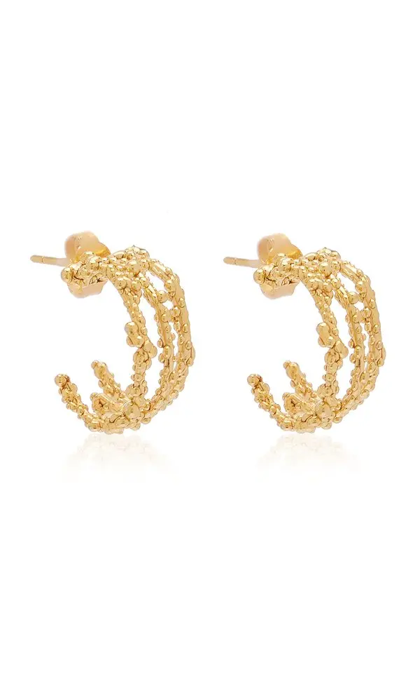 ALIGHIERI Exclusive Crumbling Rock 24k -plated Hoop Earrings Gifts For Her