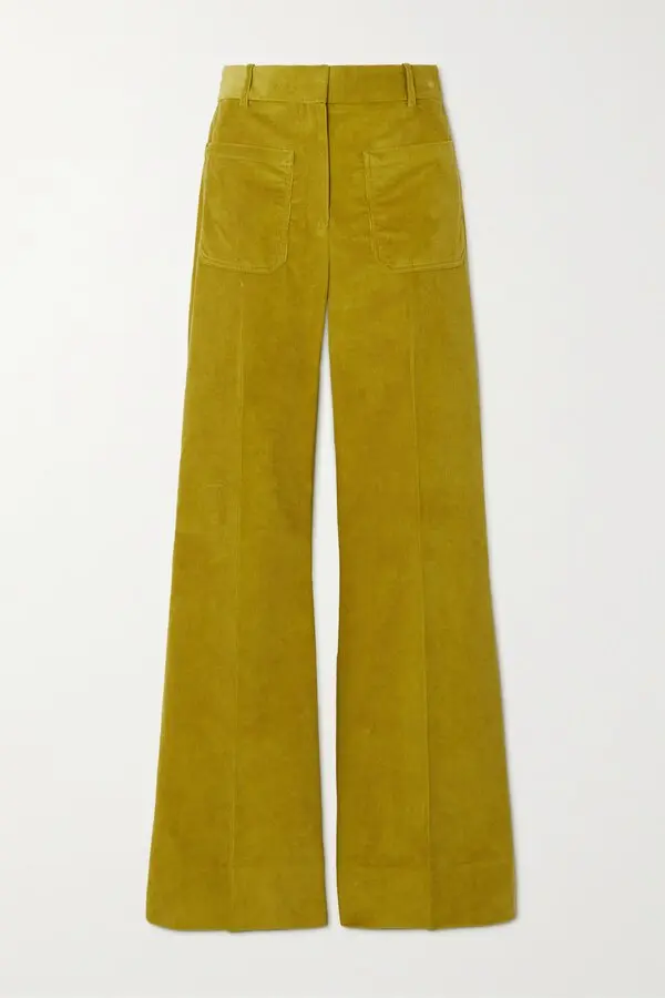Victoria Beckham Alina Cotton-corduroy Flared Pants