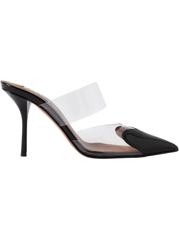 Alaïa Le Caur 90 Pu And Patent-leather Mules - Black