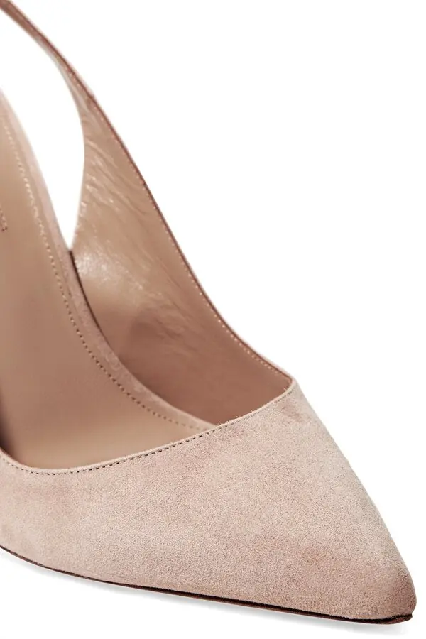 AQUAZZURA Bow Tie 105 Suede Pumps - Pink