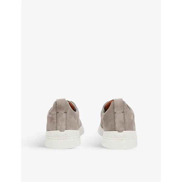 Zegna Triple Stitch Suede Low-top Trainers - Grey/light