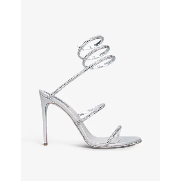 Rene Caovilla Cleo Crystal-embellished Heeled Sandals - Silver