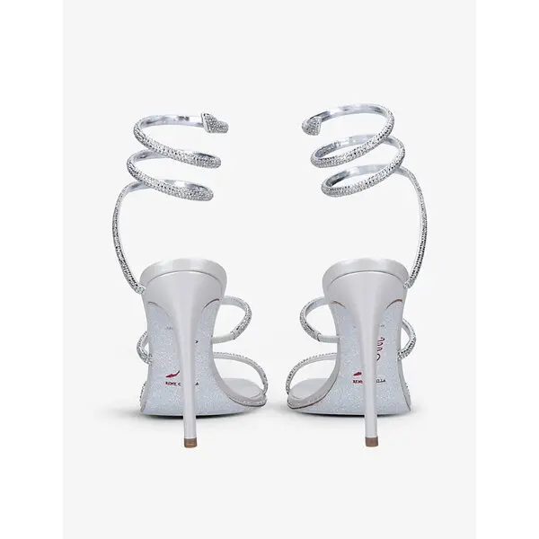 Rene Caovilla Cleo Crystal-embellished Heeled Sandals - Silver