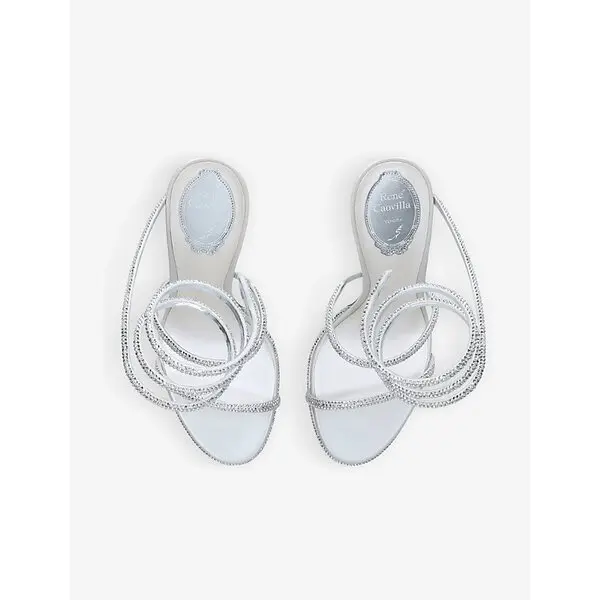 Rene Caovilla Cleo Crystal-embellished Heeled Sandals - Silver