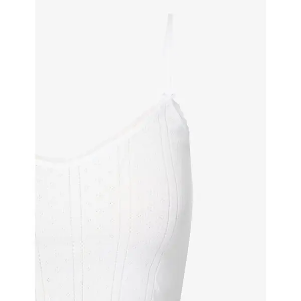 COU COU Pointelle Sleeveless Cotton Top