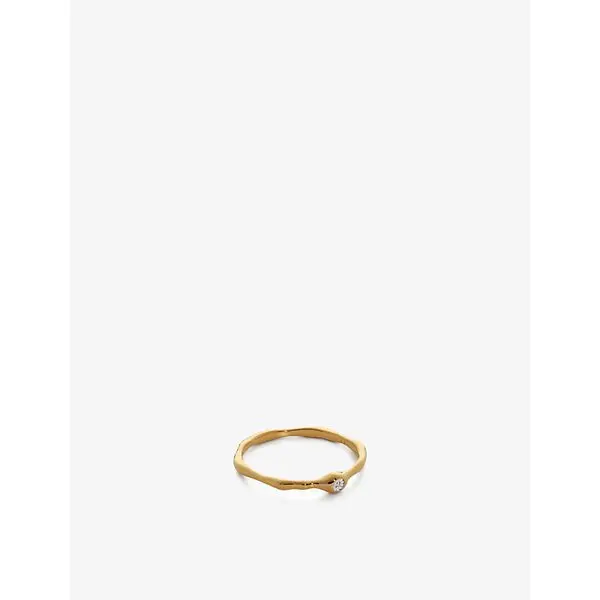 Monica Vinader Siren Muse 18ct Vermeil Diamond Ring - Gold