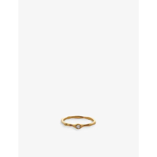Monica Vinader Siren Muse 18ct -plated Vermeil Sterling Silver And 0.003ct Diamond Ring - Yellow Gold