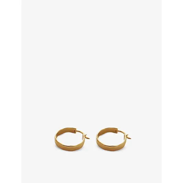 Monica Vinader Mv Siren Muse Wave Hoop Earrings In 18ct Yellow Vermeil Sterling Silver