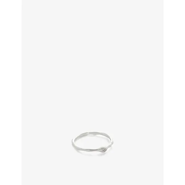 Monica Vinader Siren Muse Sterling And 0.003ct Diamond Ring - Silver