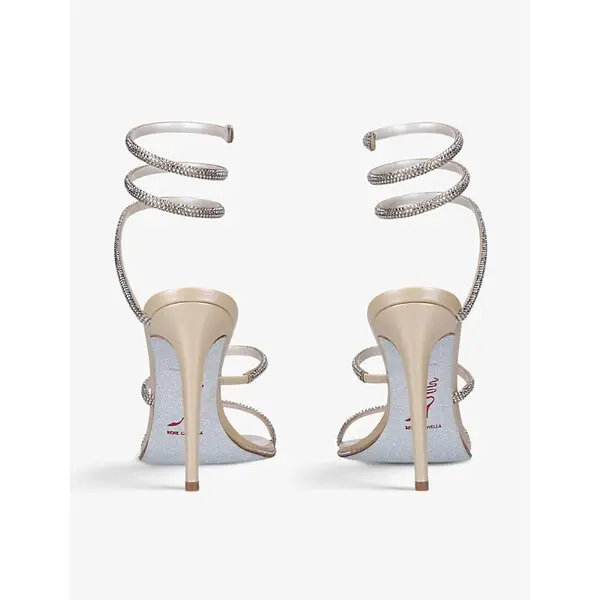 Rene Caovilla Cleo Crystal-embellished Heeled Sandals - Gold
