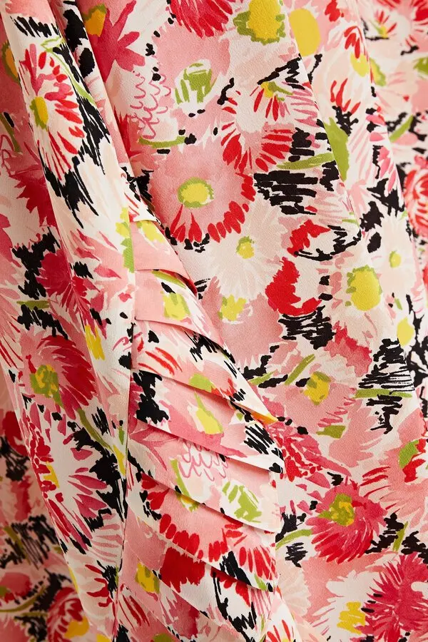 Stella McCartney Floral Print Silk Crepe De Chine Midi Skirt