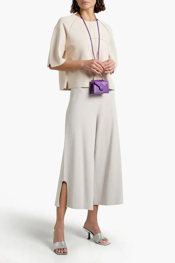 Stella McCartney Cropped Pintucked Crepe Top