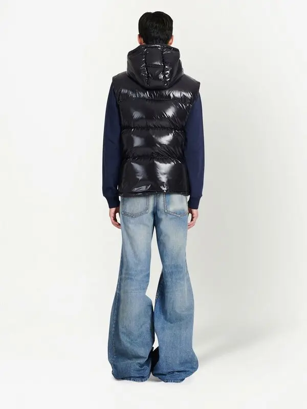 Balmain Puffer Hooded Sleeveless Jacket
