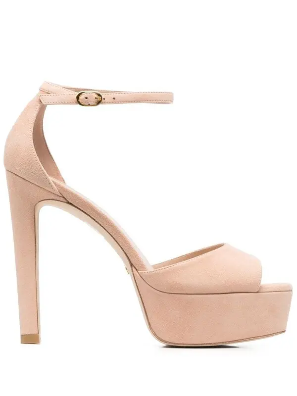 STUART WEITZMAN Platform Suede Sandals - Pink